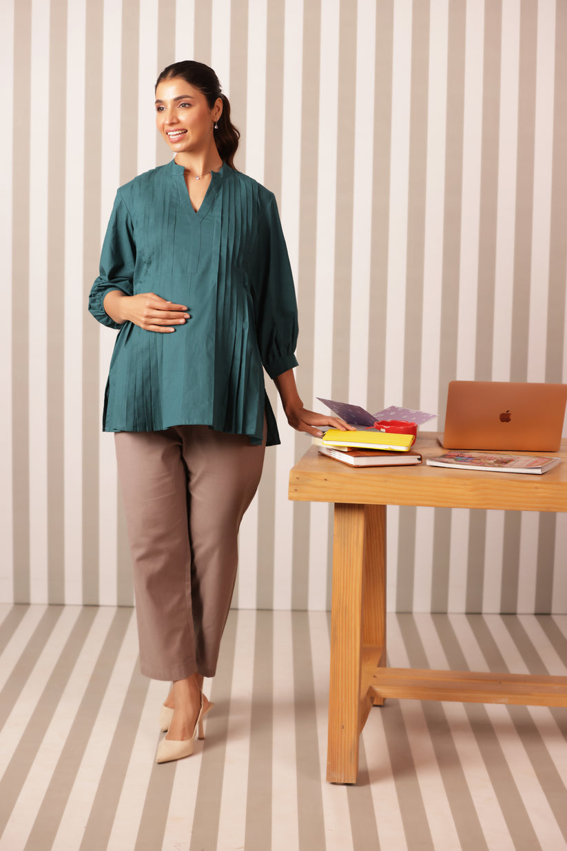 Seafoam Whisper Maternity & Nursing Top – Ikk Kudi by Seerat
